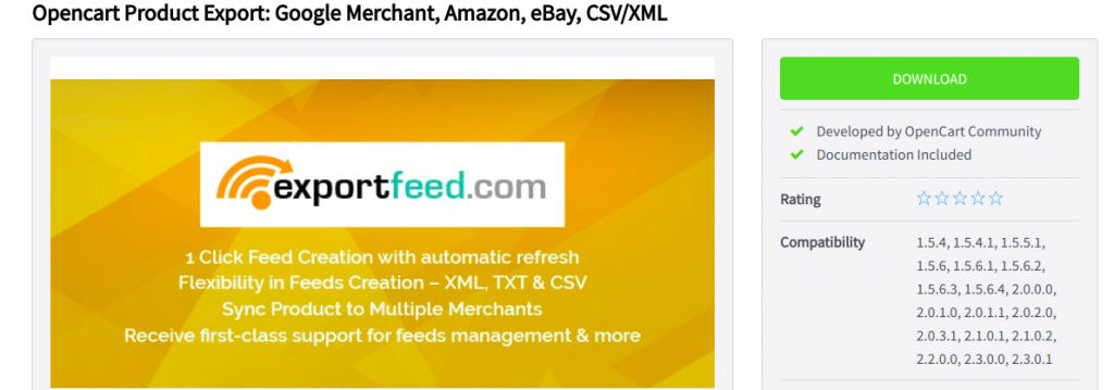 How to install ExportFeed on OpenCart and create product feed - Explained
